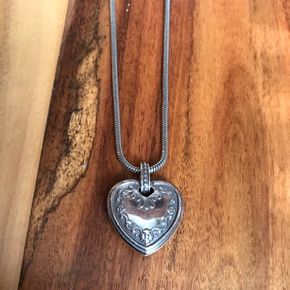 Brighton | Jewelry | Authentic Brighton Puff Heart Necklace | Poshmark